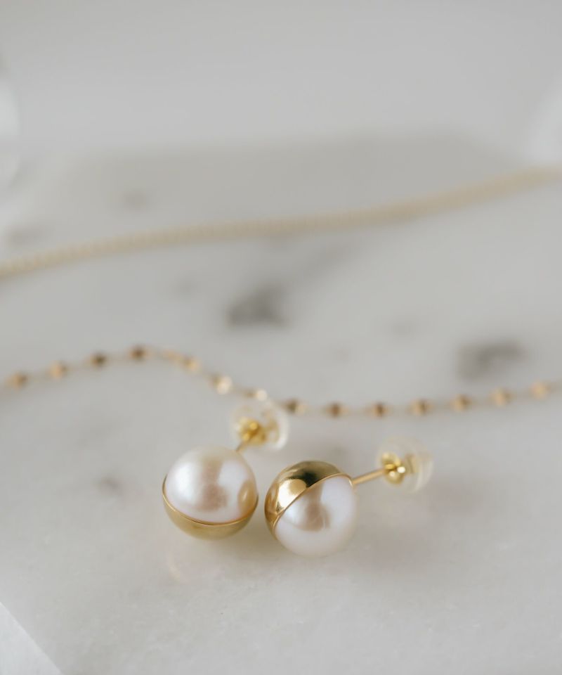 K18 8mm 大玉パール 一粒ピアス LALUNO -ラルーノ- | Ops.(オプス)公式ストア